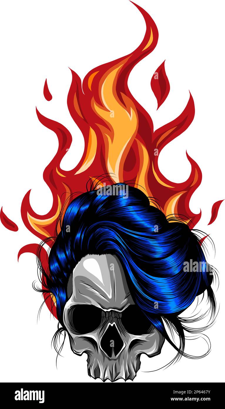 Flames skull horror evil burn hot vector Stock Vector Image & Art - Alamy