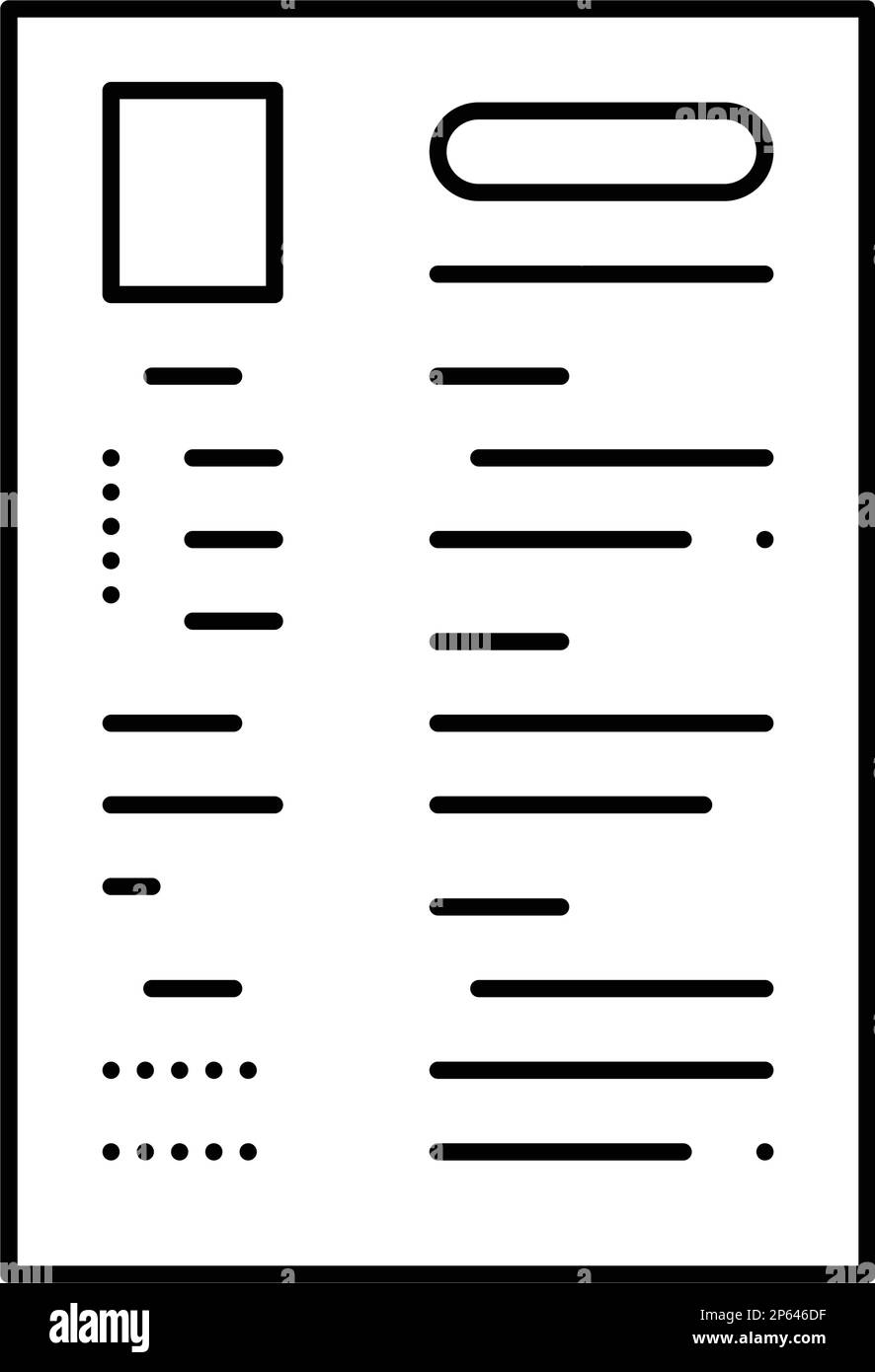 resume paper document line icon vector illustration Stock Vector Image ...