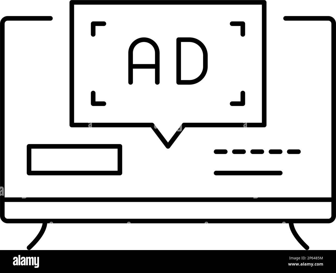 television advertising line icon vector illustration Stock Vector Image ...