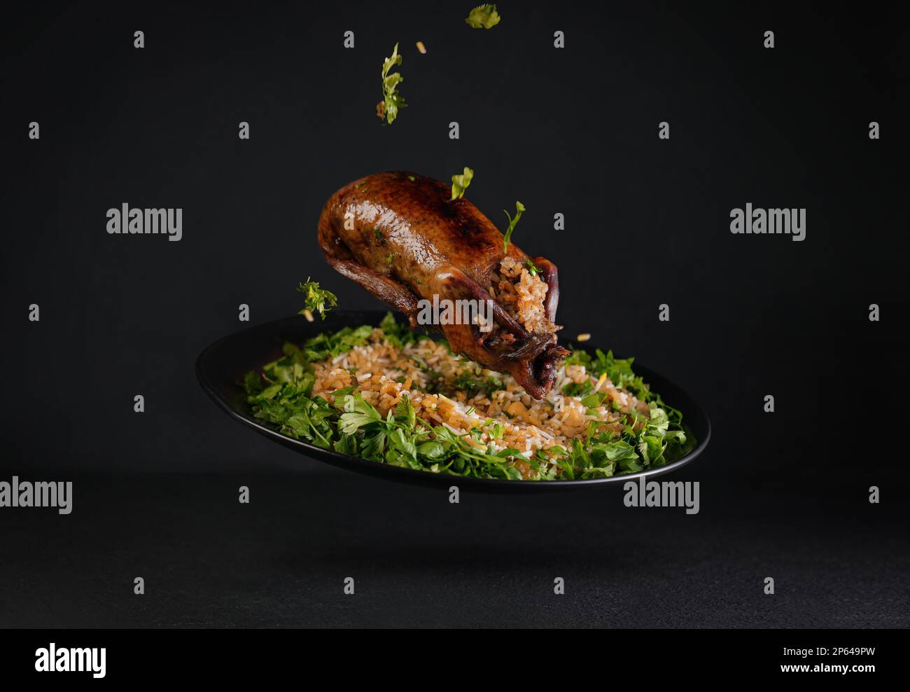 Arabic Cuisine; Egyptian traditional stuffed pigeon or "Hamam Mahshi ...