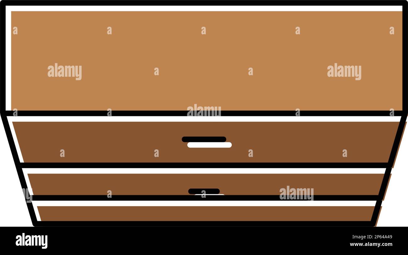 chest of drawers top view color icon vector illustration Stock Vector ...