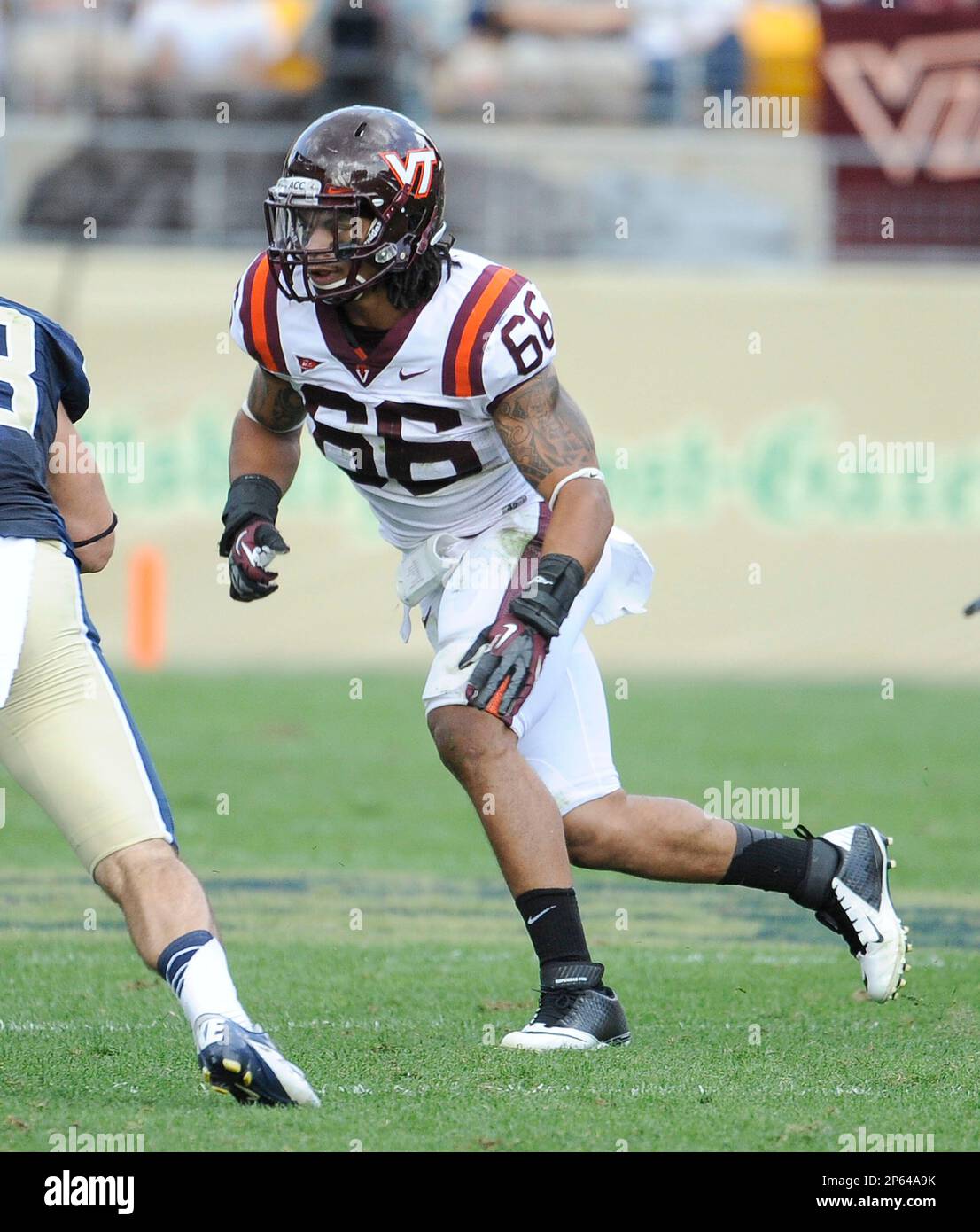 Virginia Tech Hokies Tyrel Wilson (66) in action during a game against ...