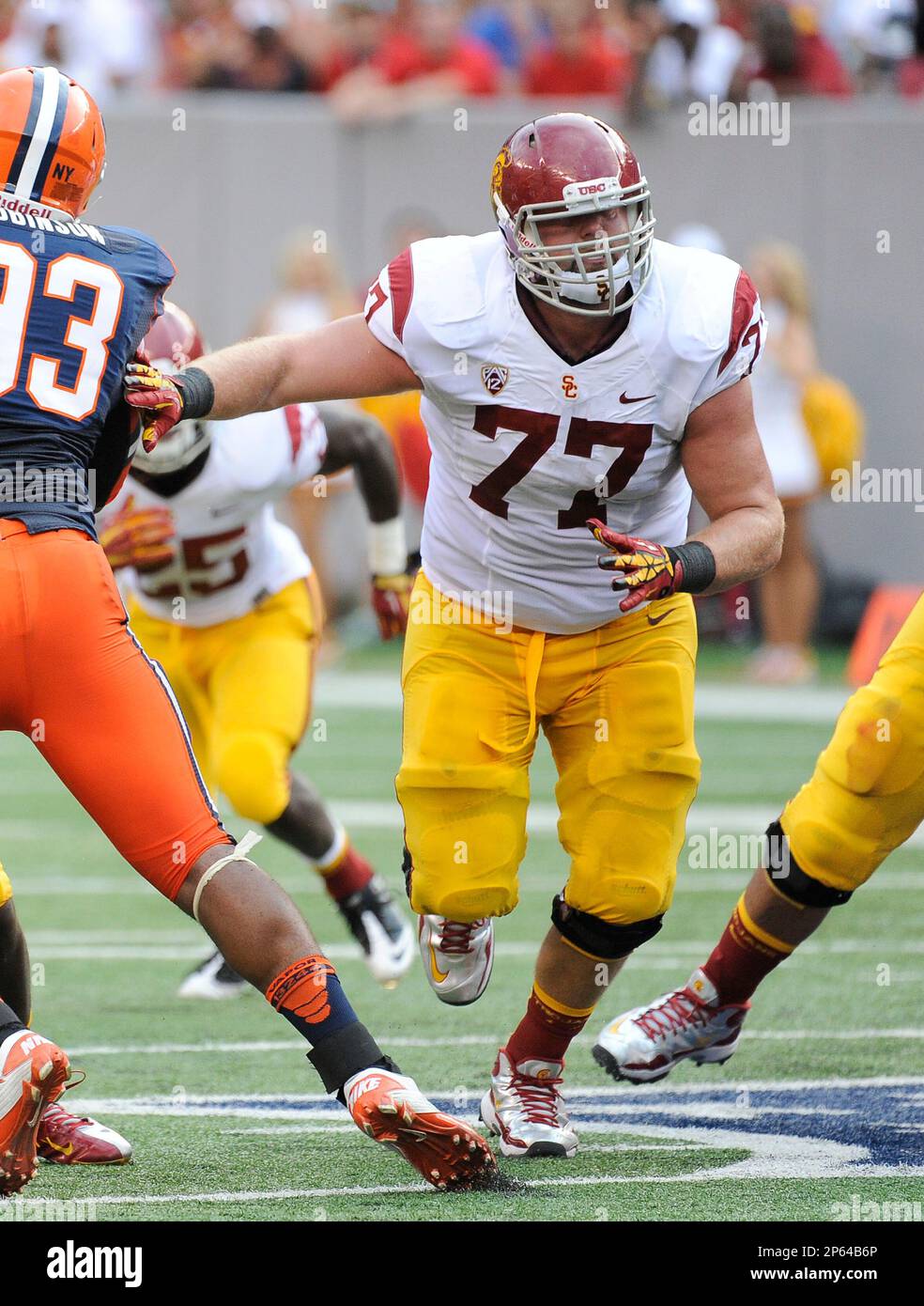 USC Trojans Kevin Graf (77) in action during a game against the ...