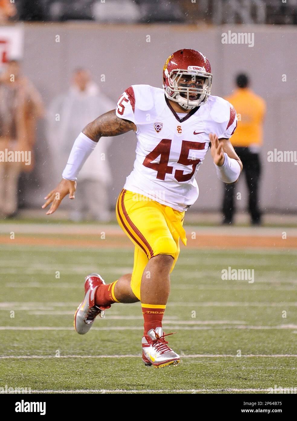 USC Trojans Charles Burks (45) in action during a game against the ...