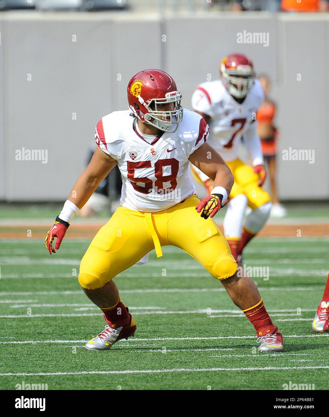 USC Trojans J.R. Tavai (58) in action during a game against the ...
