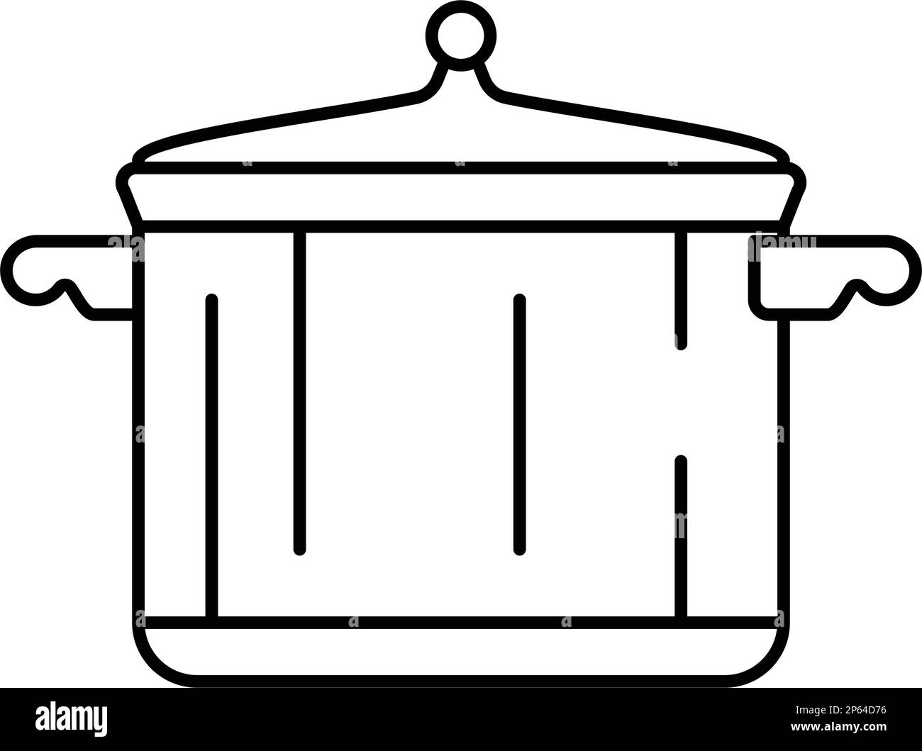 steel pot cooking line icon vector illustration Stock Vector Image ...