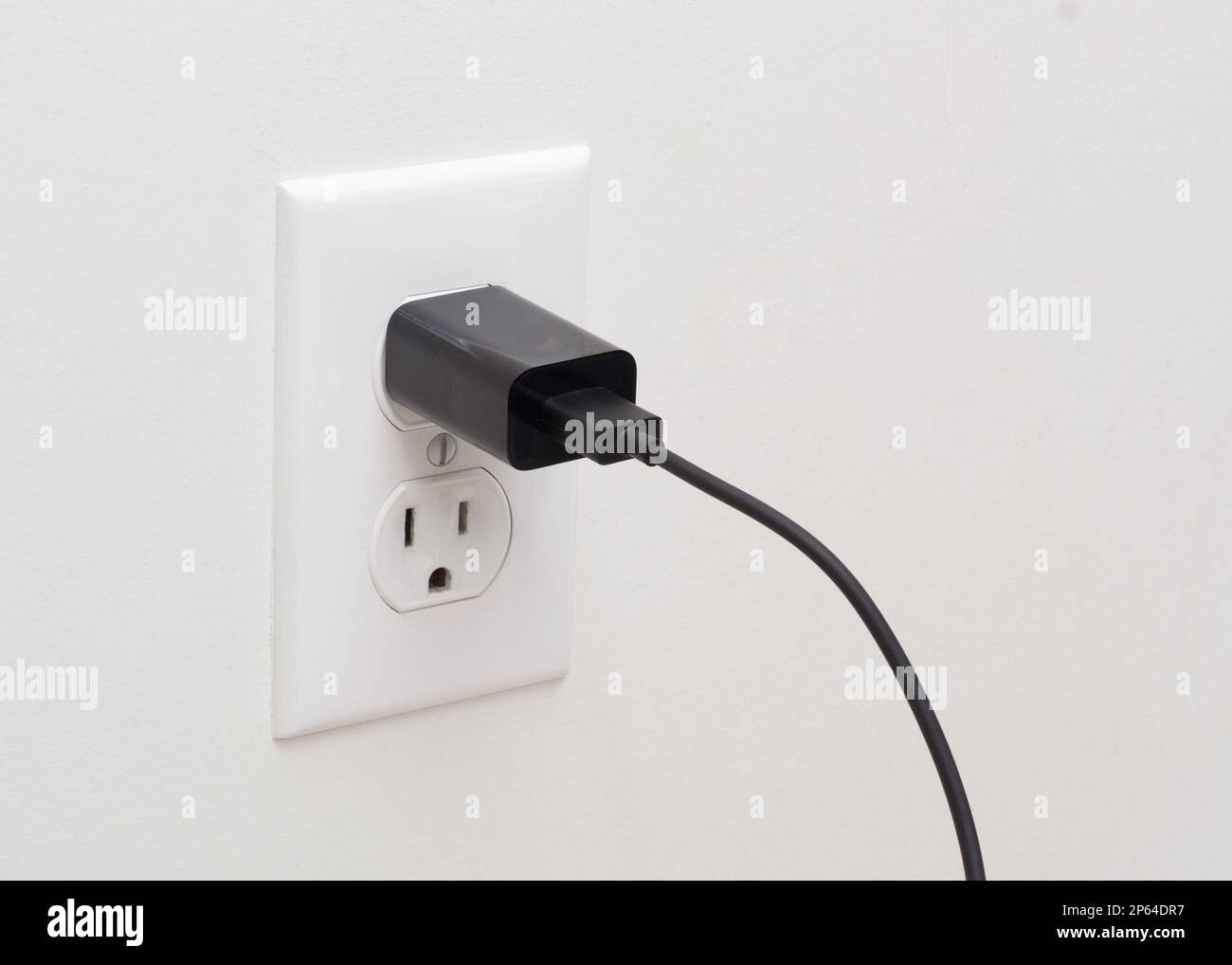 Electrical wall outlet and usb adapter plug Stock Photo - Alamy