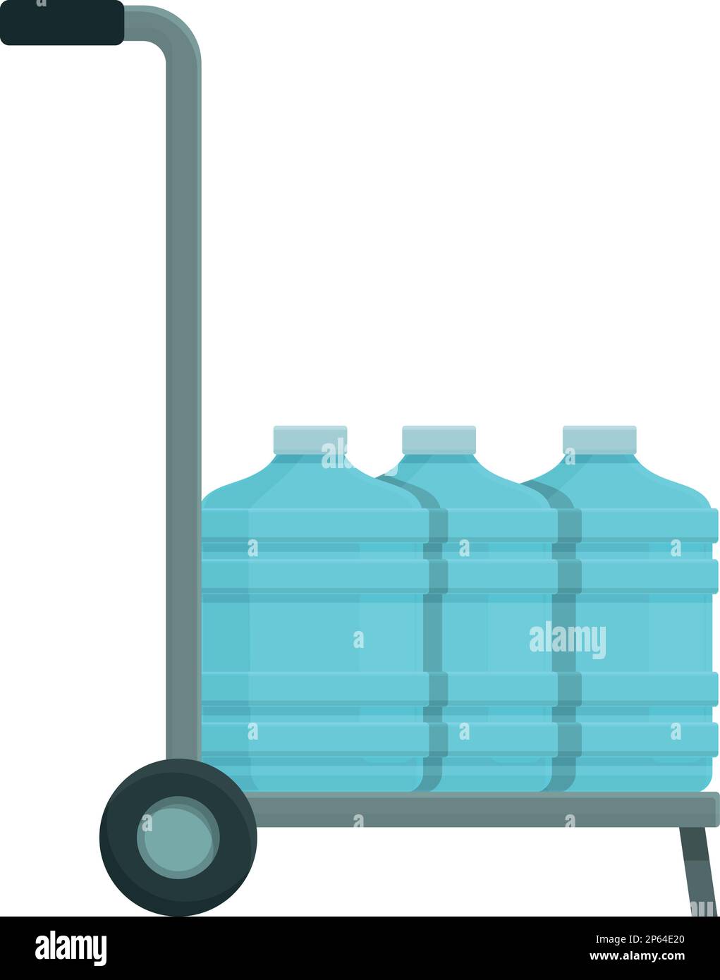 Water bottle cart icon cartoon vector. Service delivery. Office worker ...