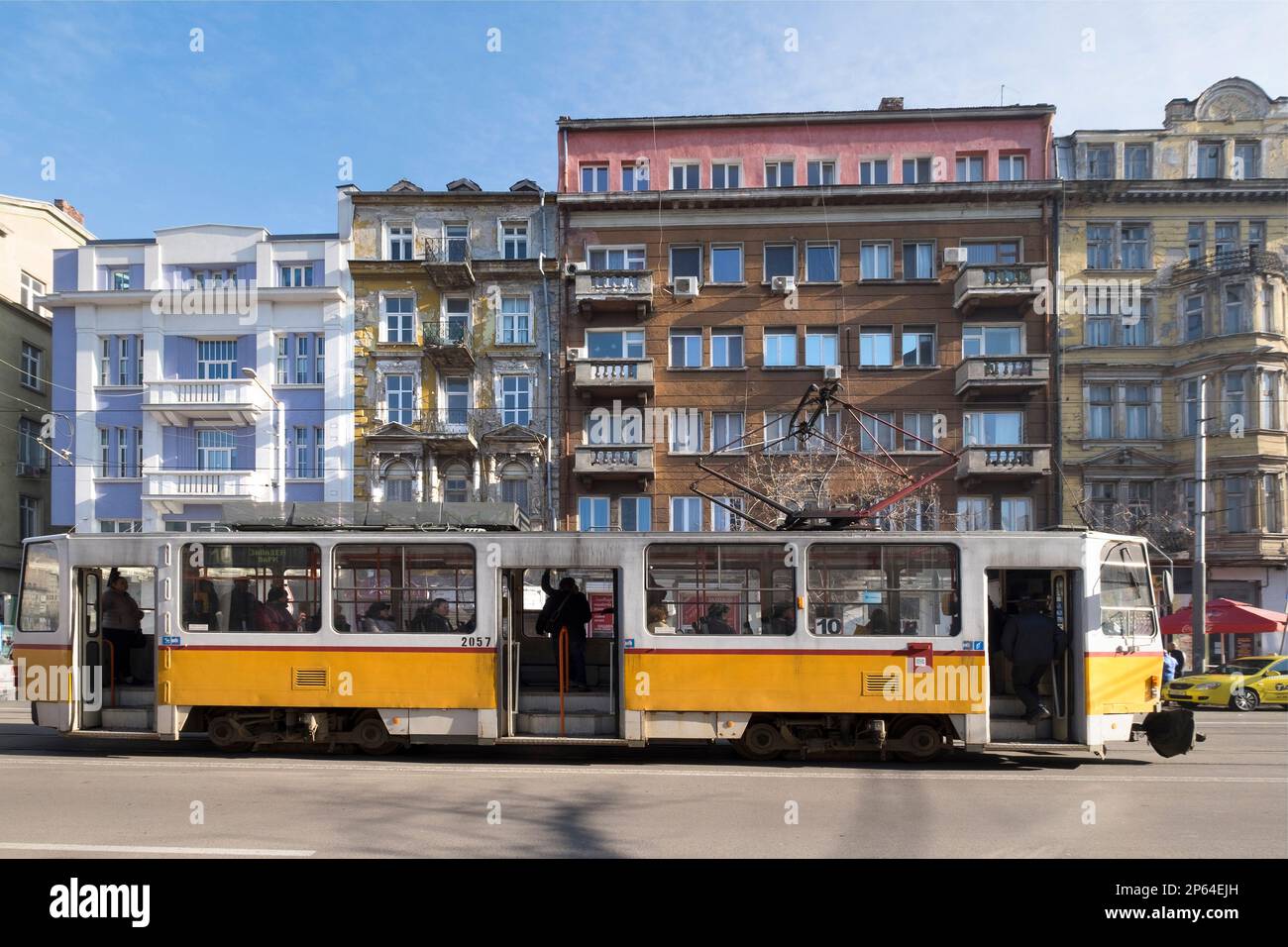Bulgaria, Sofia, Town center, Tram Stock Photo - Alamy