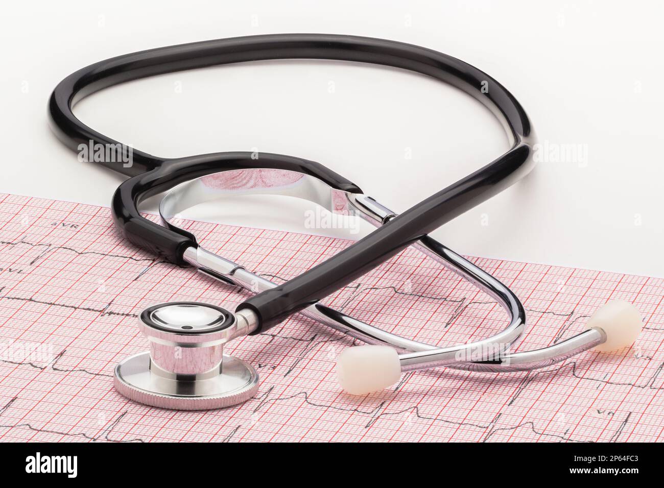 Stethoscope resting on ecg chart readout Stock Photo - Alamy