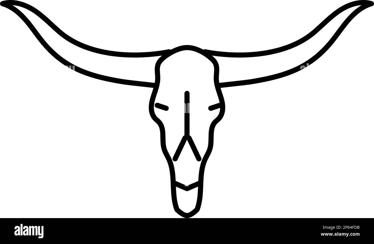 Longhorn Head Outline