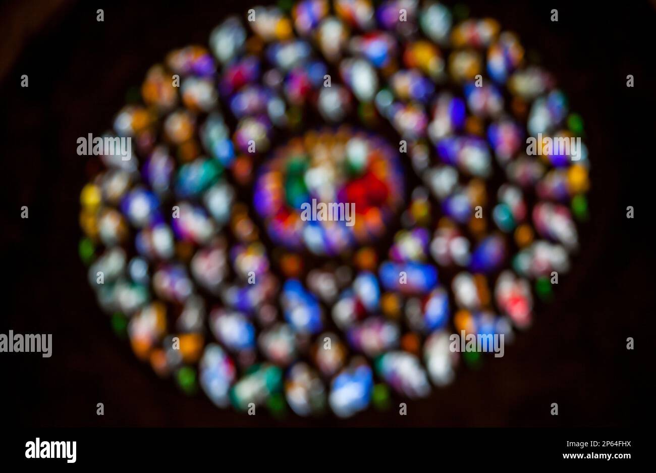 Santa Maria del Mar church. Rosette of the main facade, from inside ...