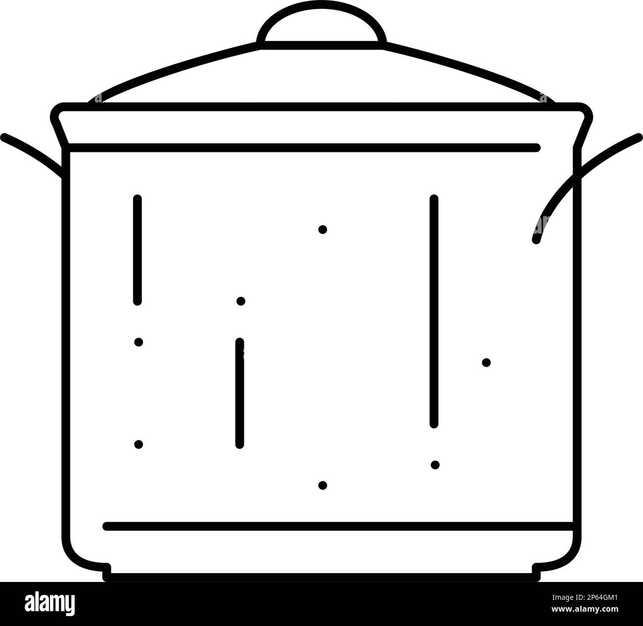 silver pot cooking line icon vector illustration Stock Vector Image ...