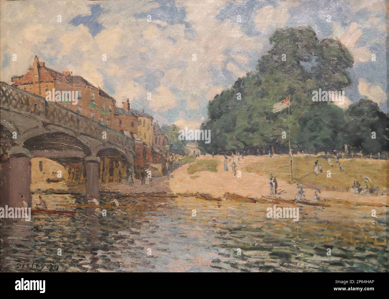 The Bridge at Hampton Court by British/French Impressionist painter ...