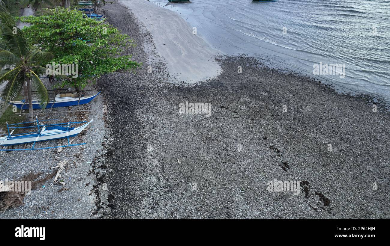 Pola, Oriental Mindoro, Philippines. 7th March, 2023. Drone image ...