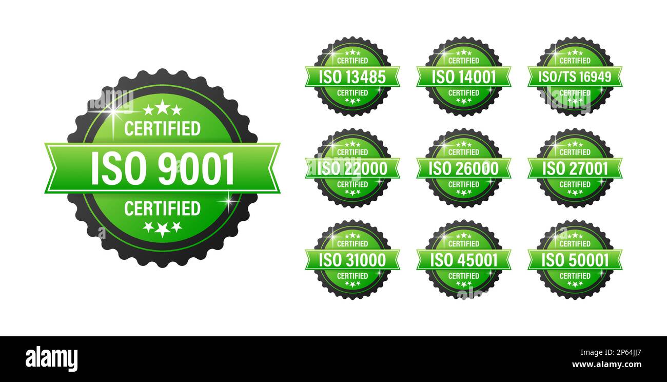 ISO certified set stamp and labels. Quality management system certified Stock Vector Image & Art ...