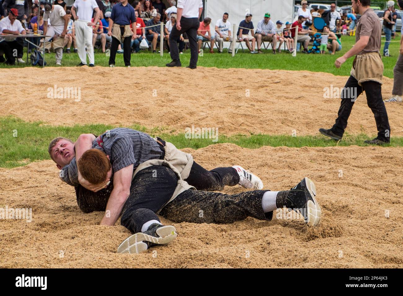 Switzerland traditional swiss wrestling fight hi-res stock photography ...