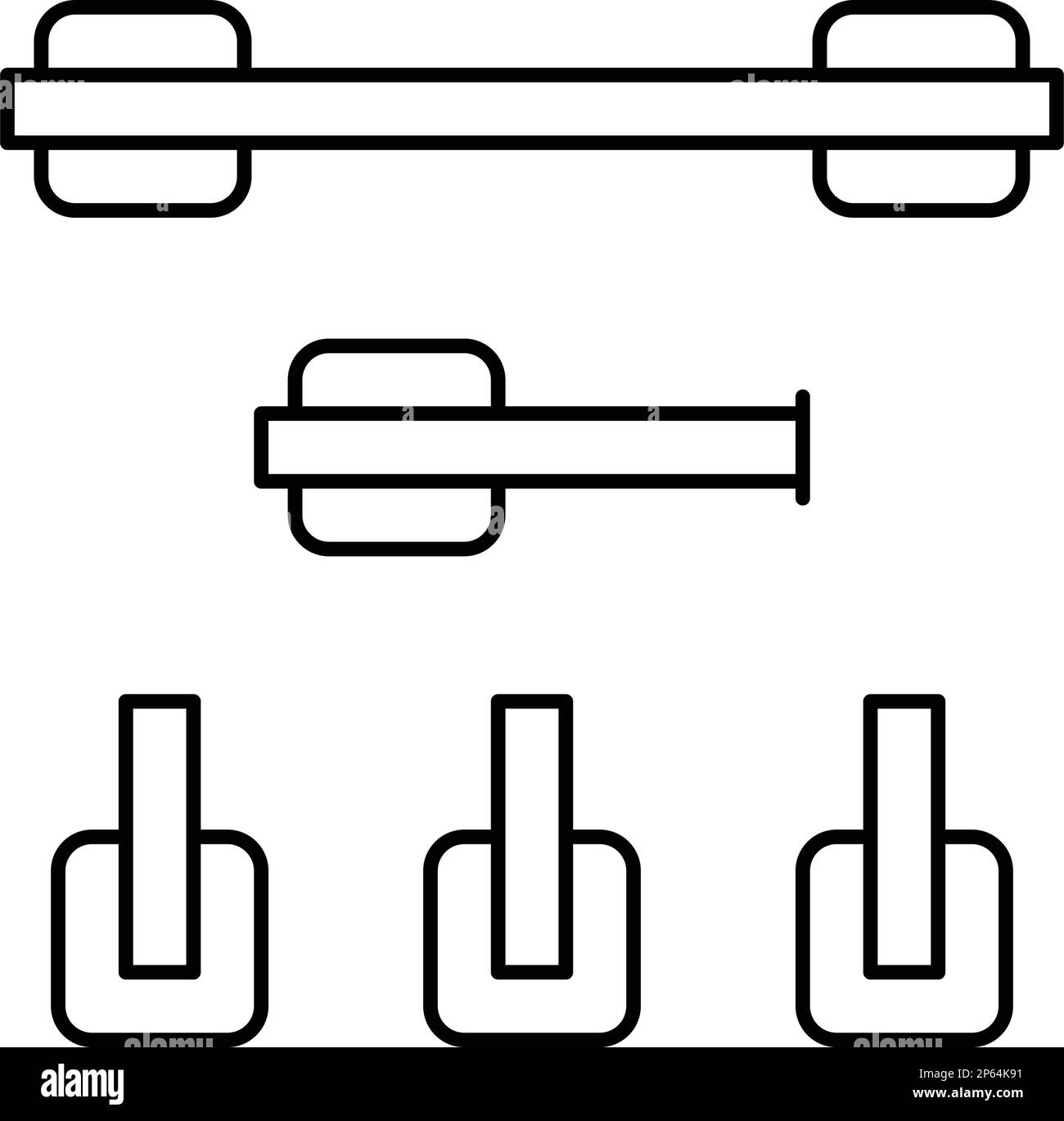 towel rail bathroom interior line icon vector illustration Stock Vector ...