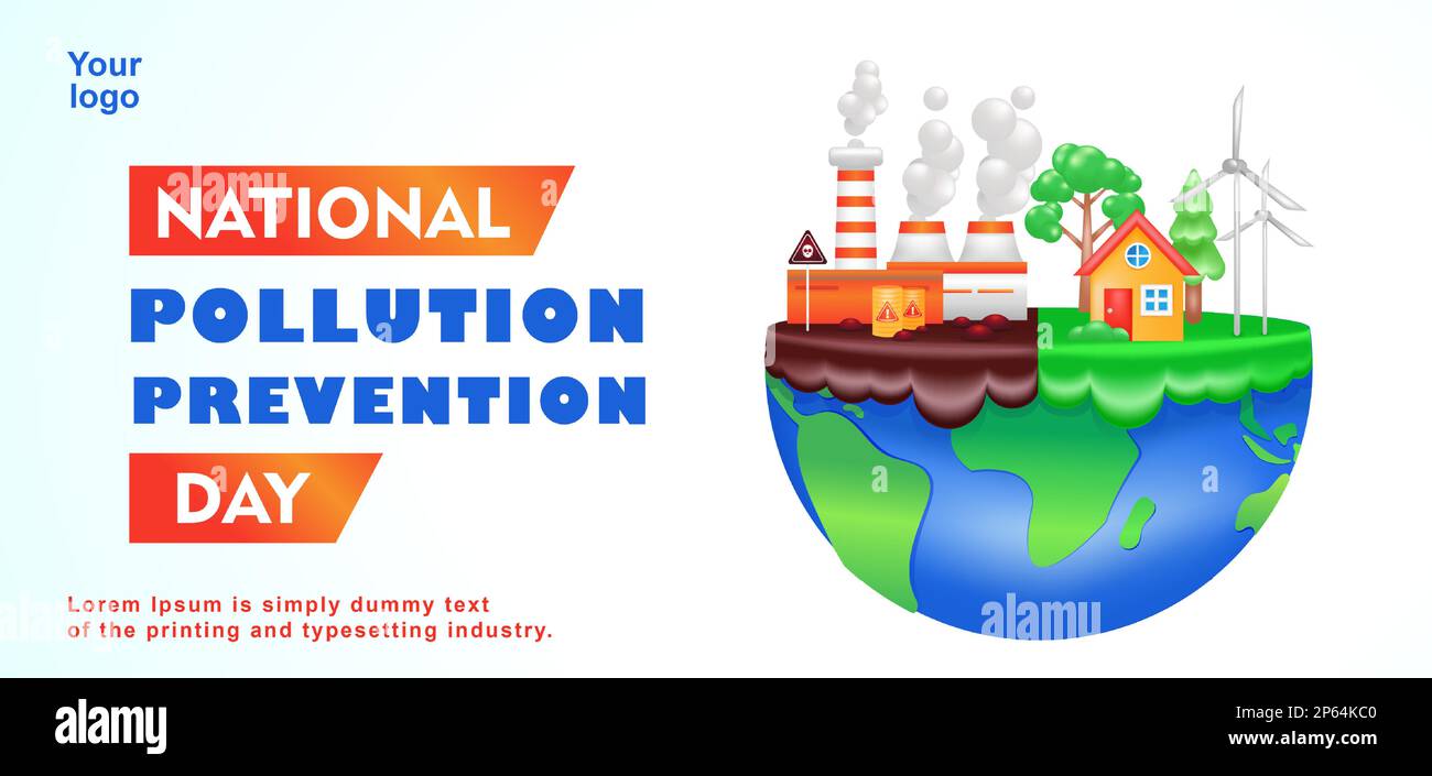 National Pollution Prevention Day, 3d illustration of environmental ...