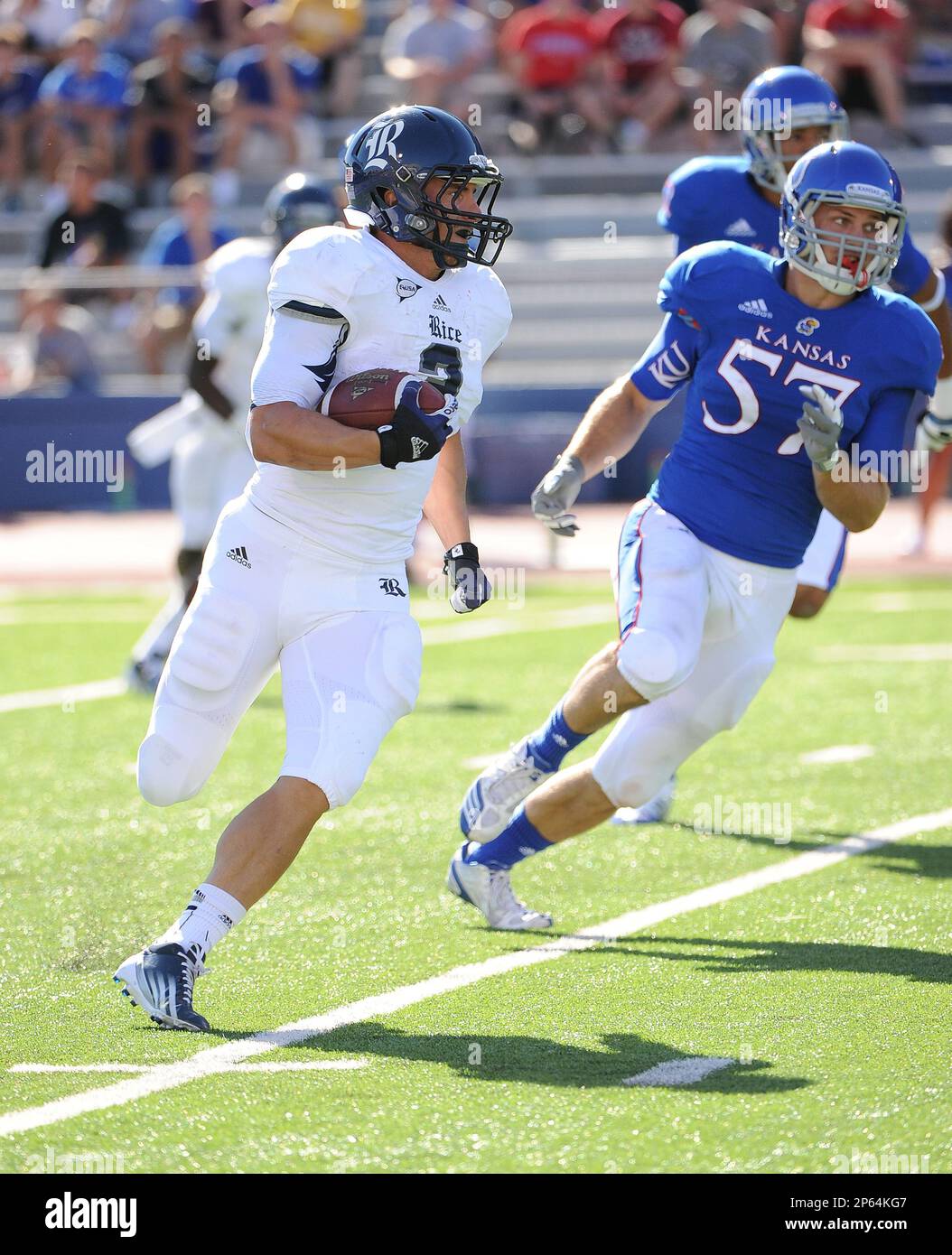Rice Owls Sam McGuffie (2) in action during a game against the Kansas ...