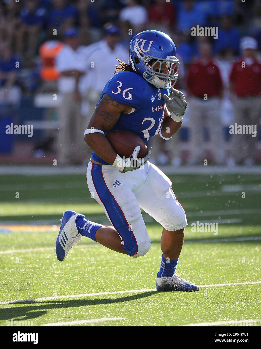 Kansas Jayhawks Taylor Cox (36) in action during a game against the ...