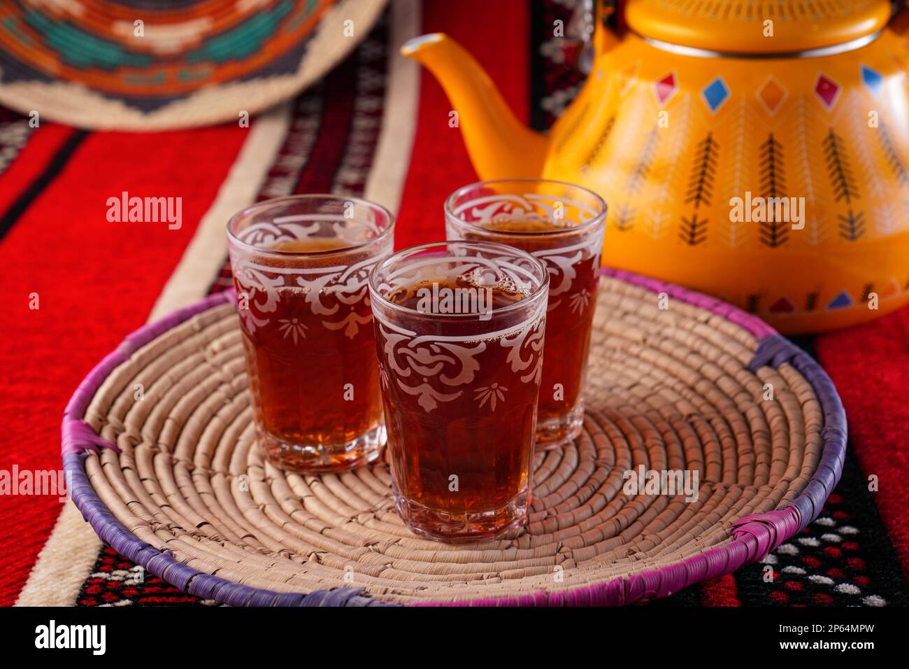 Iconic Arabian fabric is graced with symbols of Arabia, in particular ...