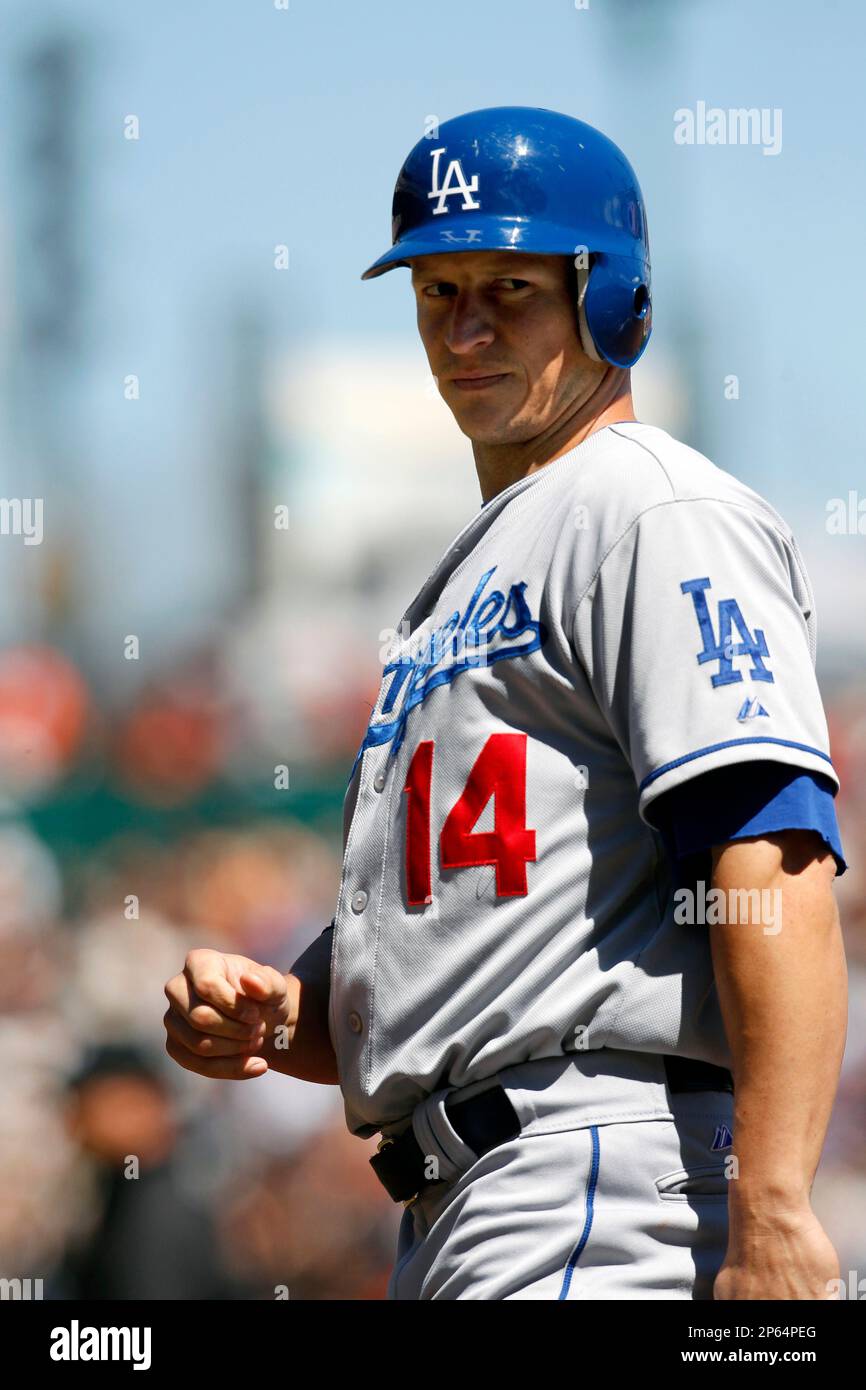 Los Angeles Dodgers second baseman Mark Ellis (14) during an MLB ...