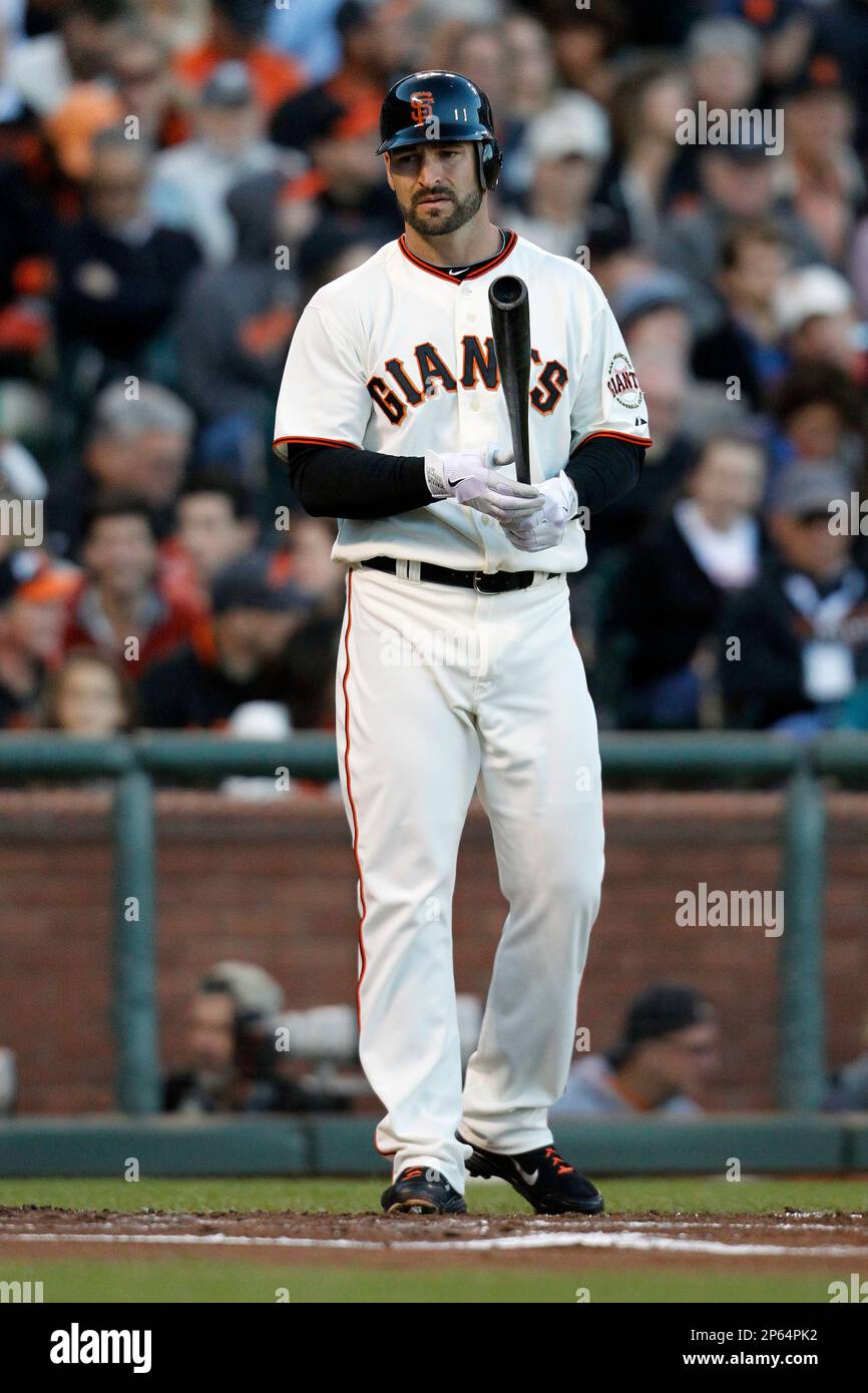 San Francisco Giants left fielder Xavier Nady (12) at bat during an MLB ...