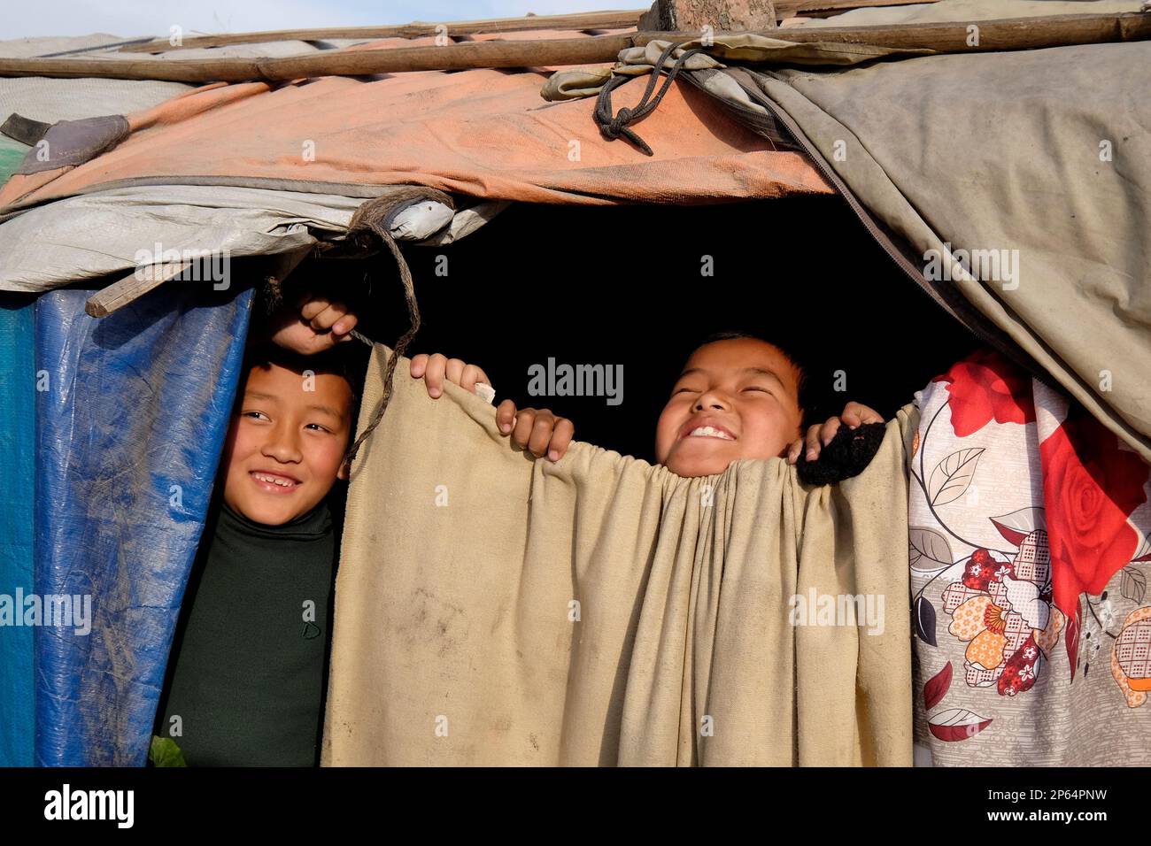 Nepal, Kathmandu, earthquake welcome camp Stock Photo - Alamy