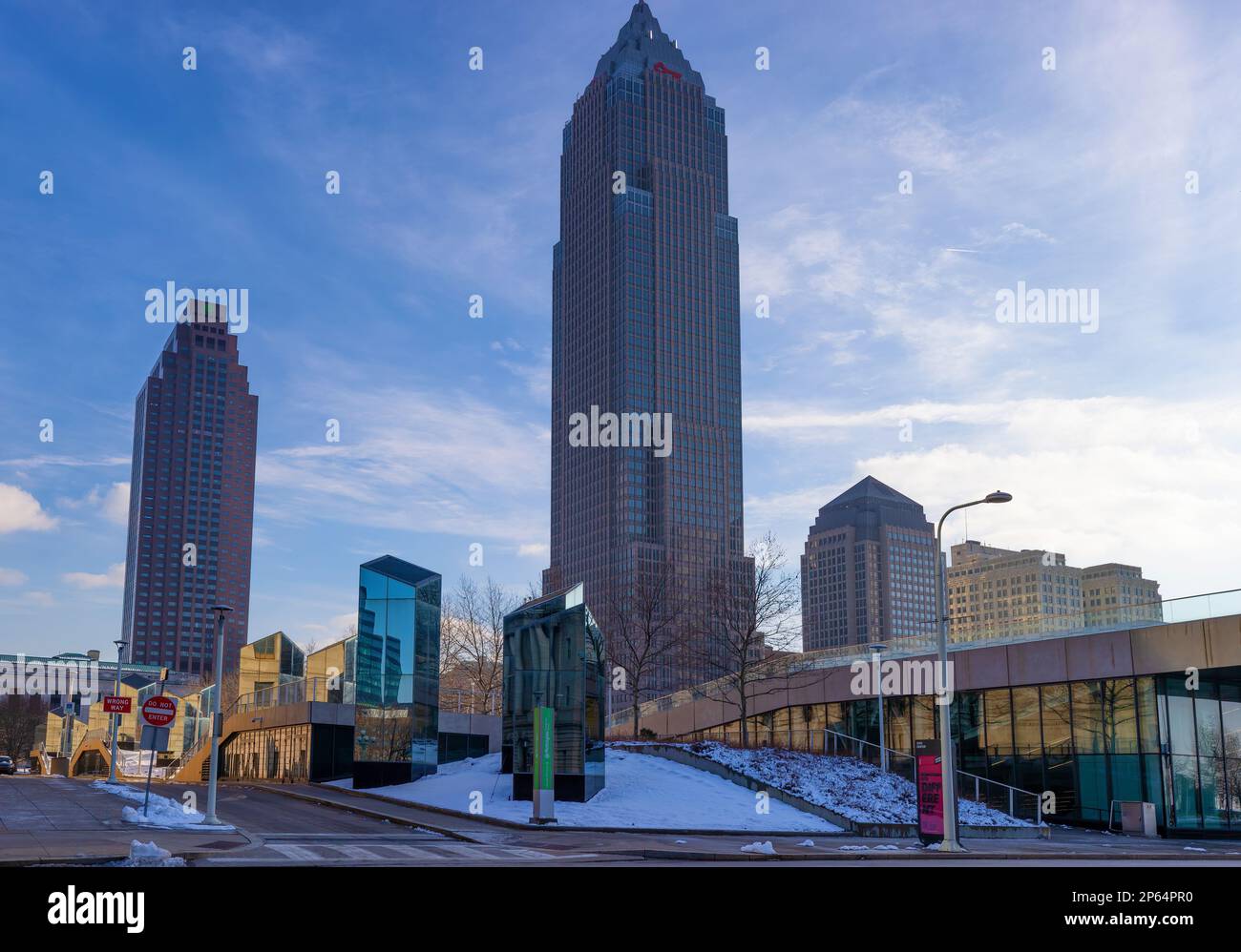 Cleveland, Ohio, USA - January 24, 2023: Skyscraper towers and other ...