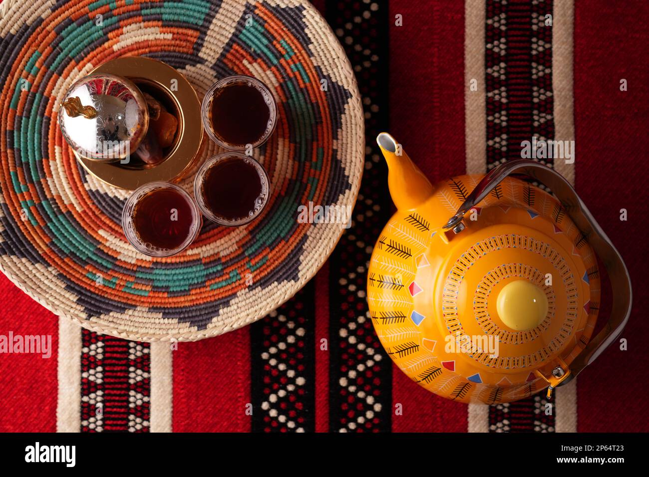 Iconic Arabian fabric is graced with symbols of Arabia, in particular ...