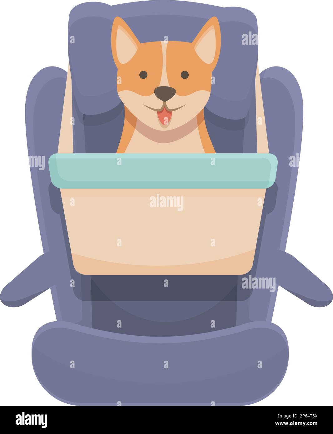 Puppy animal seat icon cartoon vector. Car travel. Cute transport Stock ...