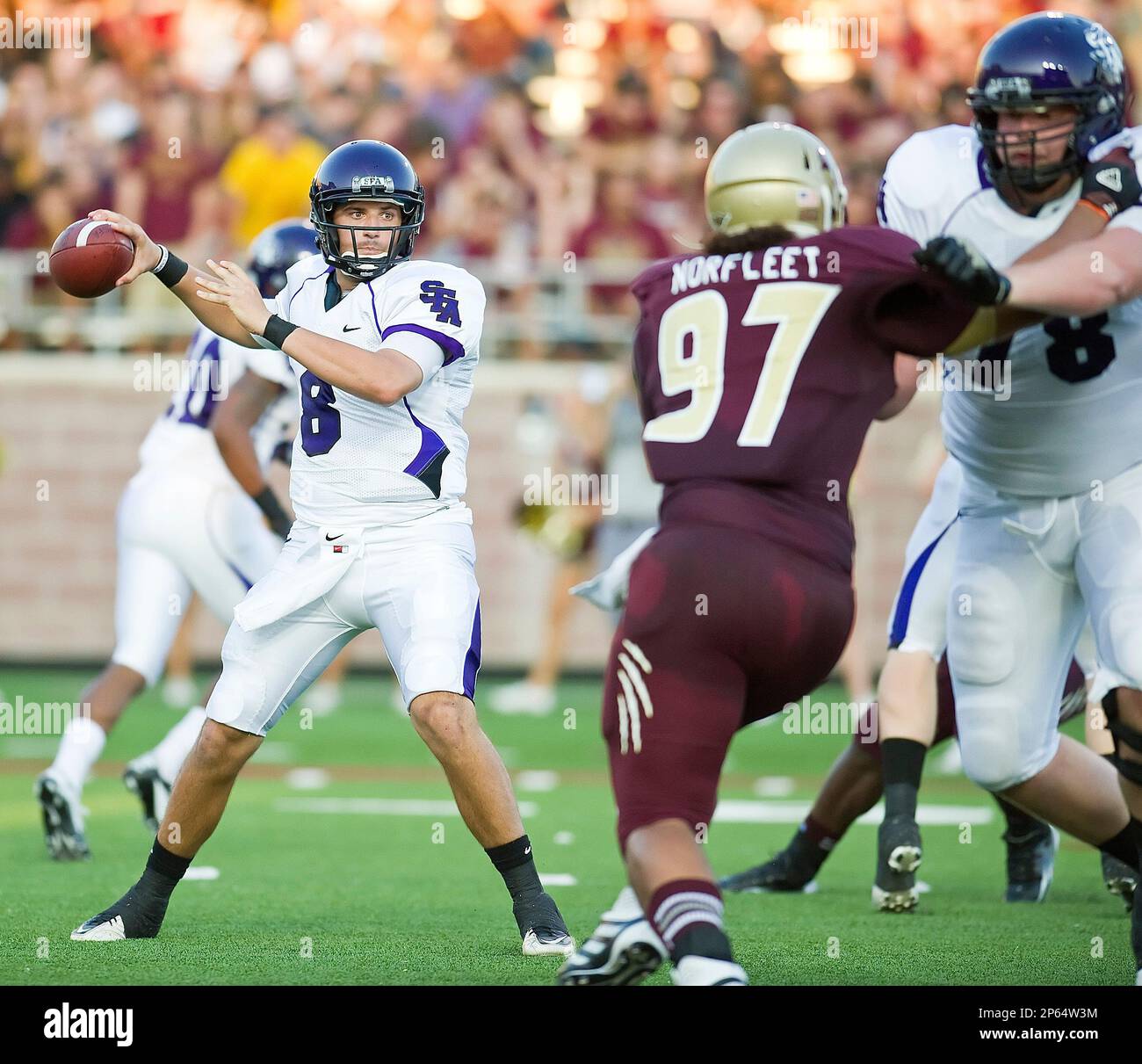 September 22, 2012: Stephen F. Austin Quarterback Brady Attaway #08 in ...