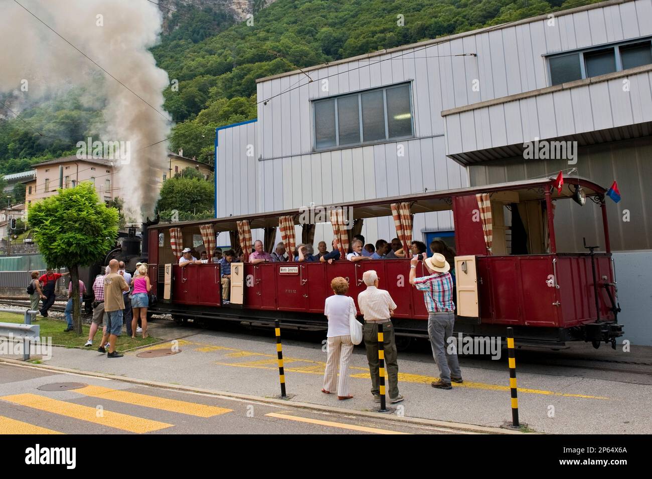 Switzerland, Canton Ticino, Monte Generoso Railway, steam train Stock ...