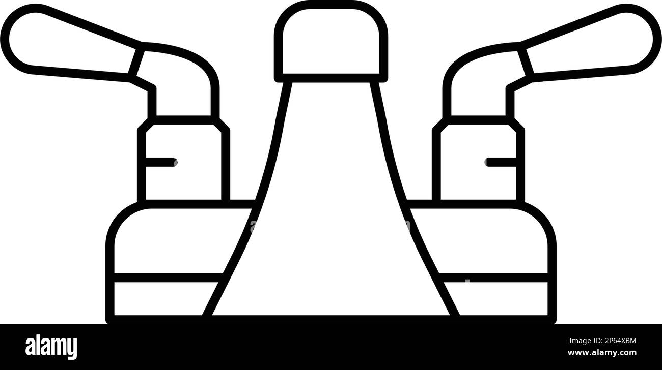 silver faucet water line icon vector illustration Stock Vector Image ...