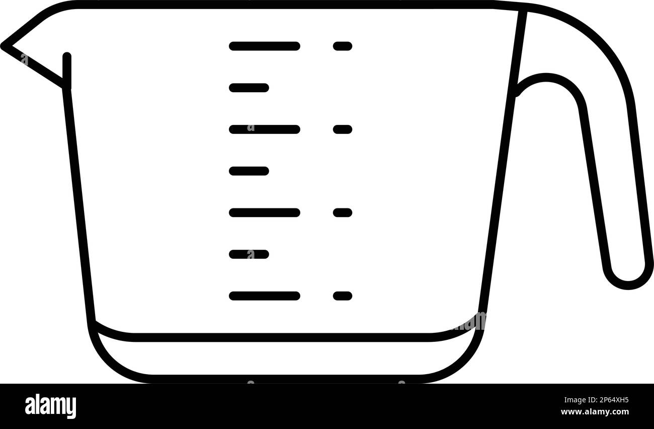measuring cup kitchen cookware line icon vector illustration Stock ...