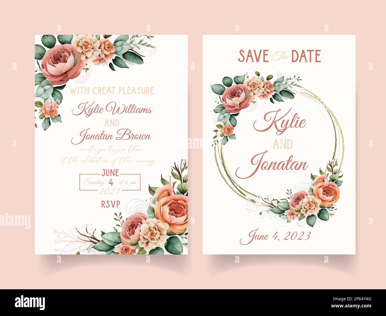 Thank card design peony Stock Vector Images - Alamy