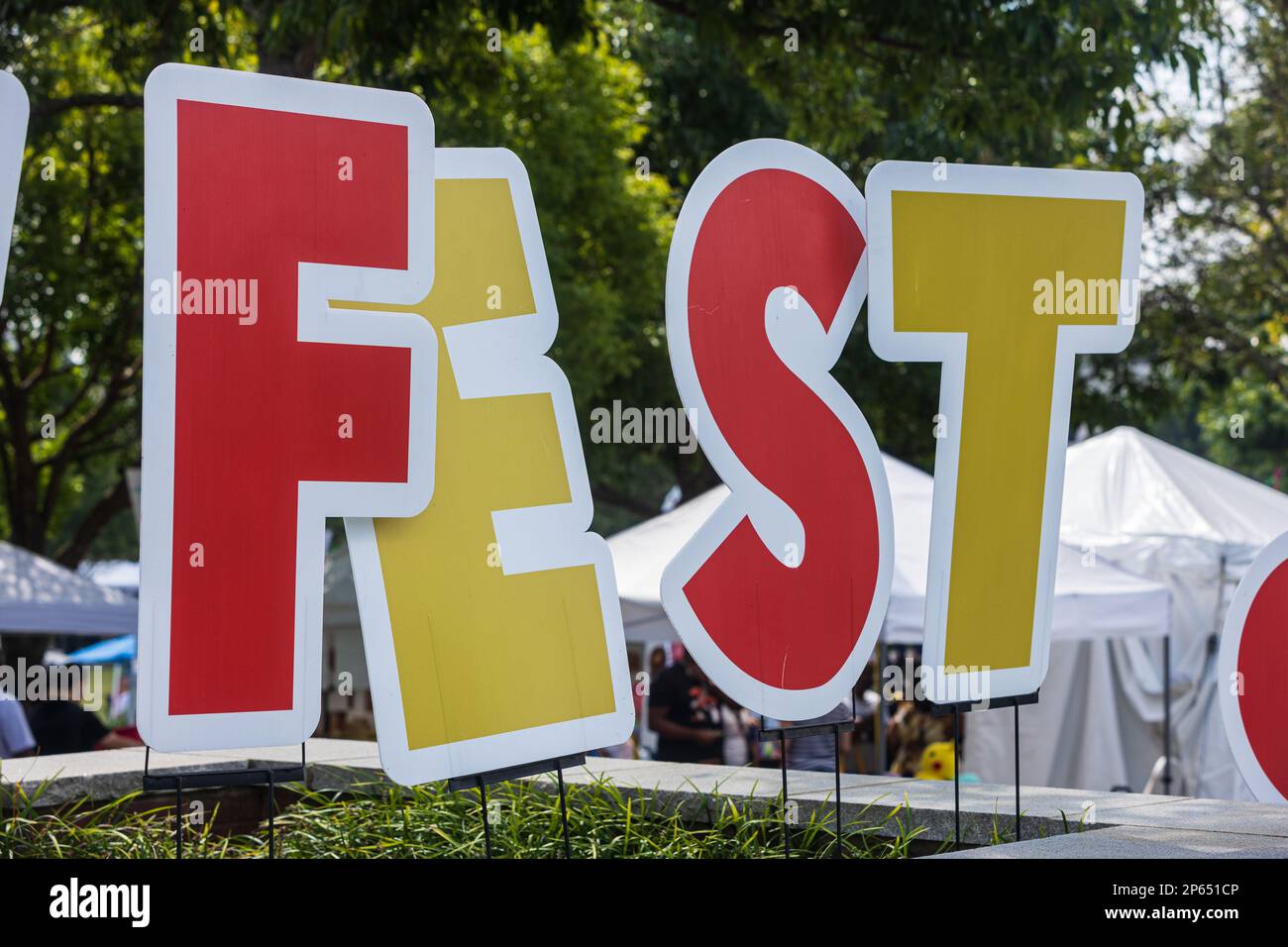 Festival event signage hi-res stock photography and images - Alamy