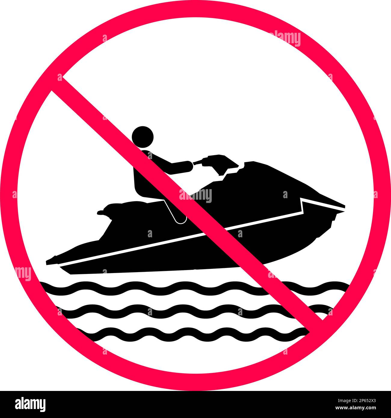 No jet skiing icon on white background. Jet Ski no ride sign. No jet ...