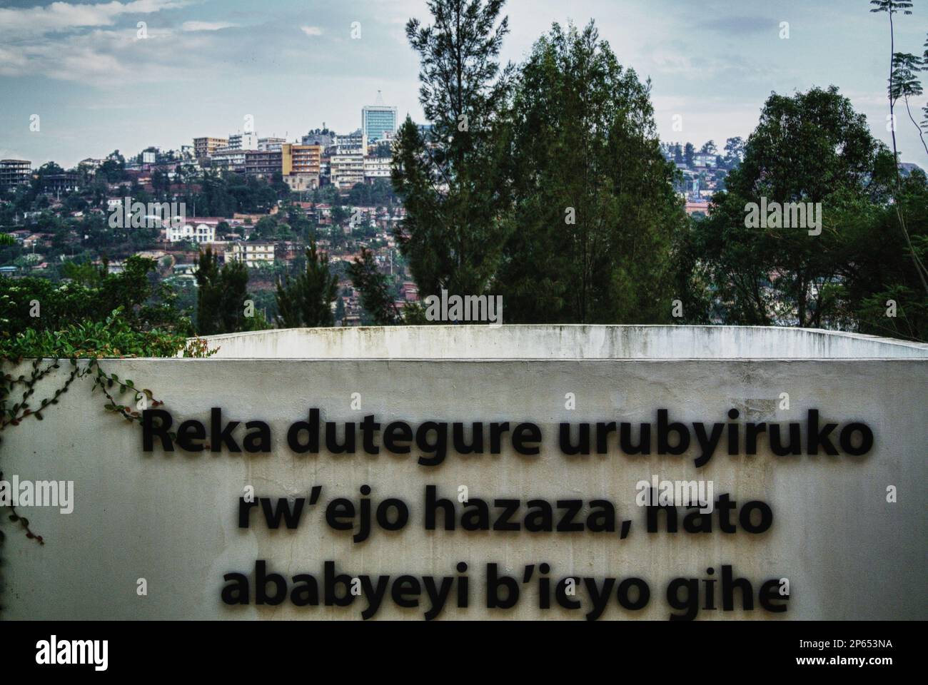 A view of downtown Kigali from the Rwanda Genocide Memorial during ...