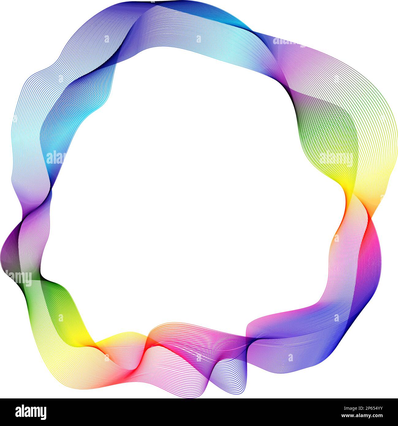 Rainbow line wave round design element Stock Vector Image & Art - Alamy