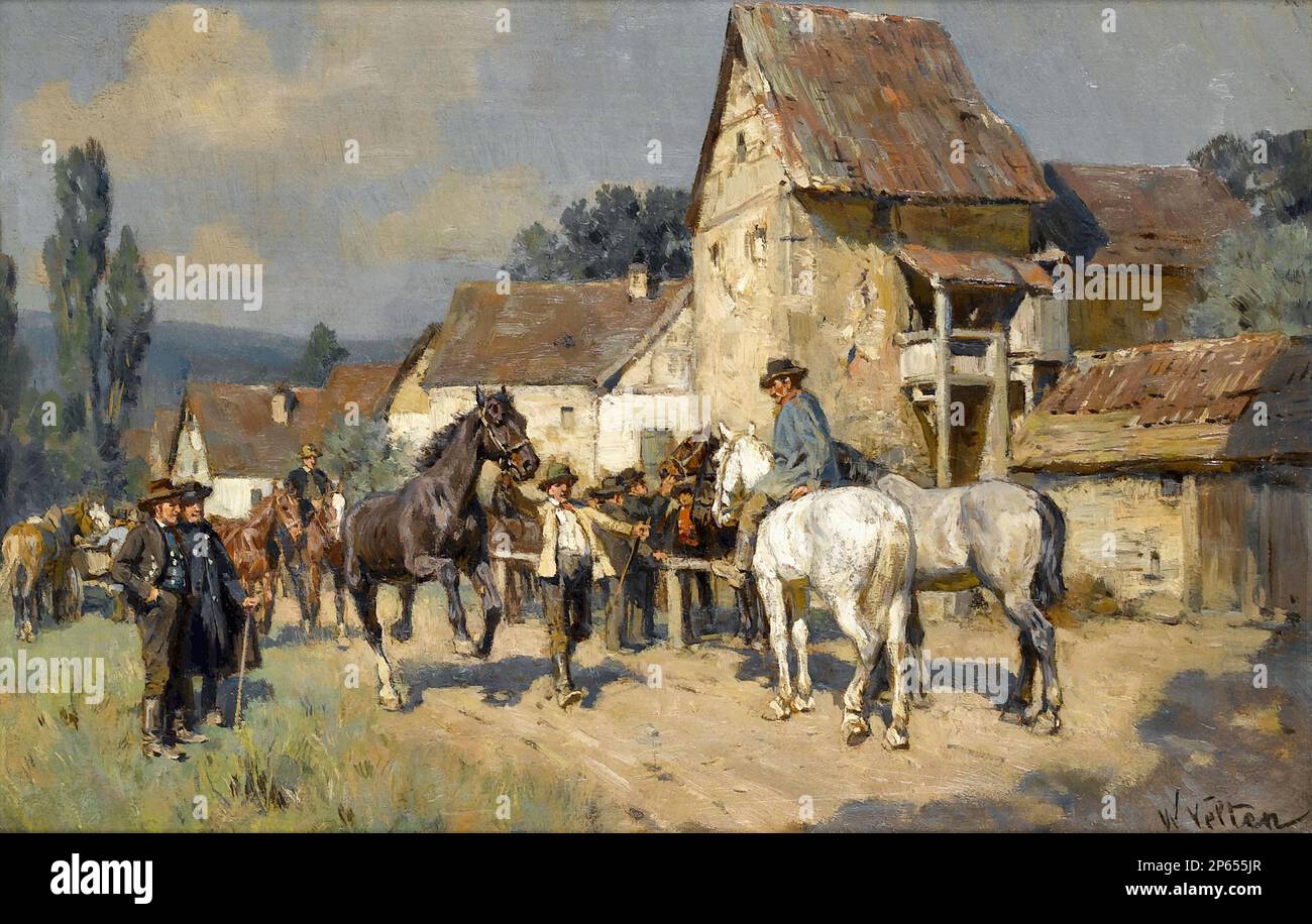 Фельтен Вильгельм - Конный базар - Русская школа - XIX век - Velten ...