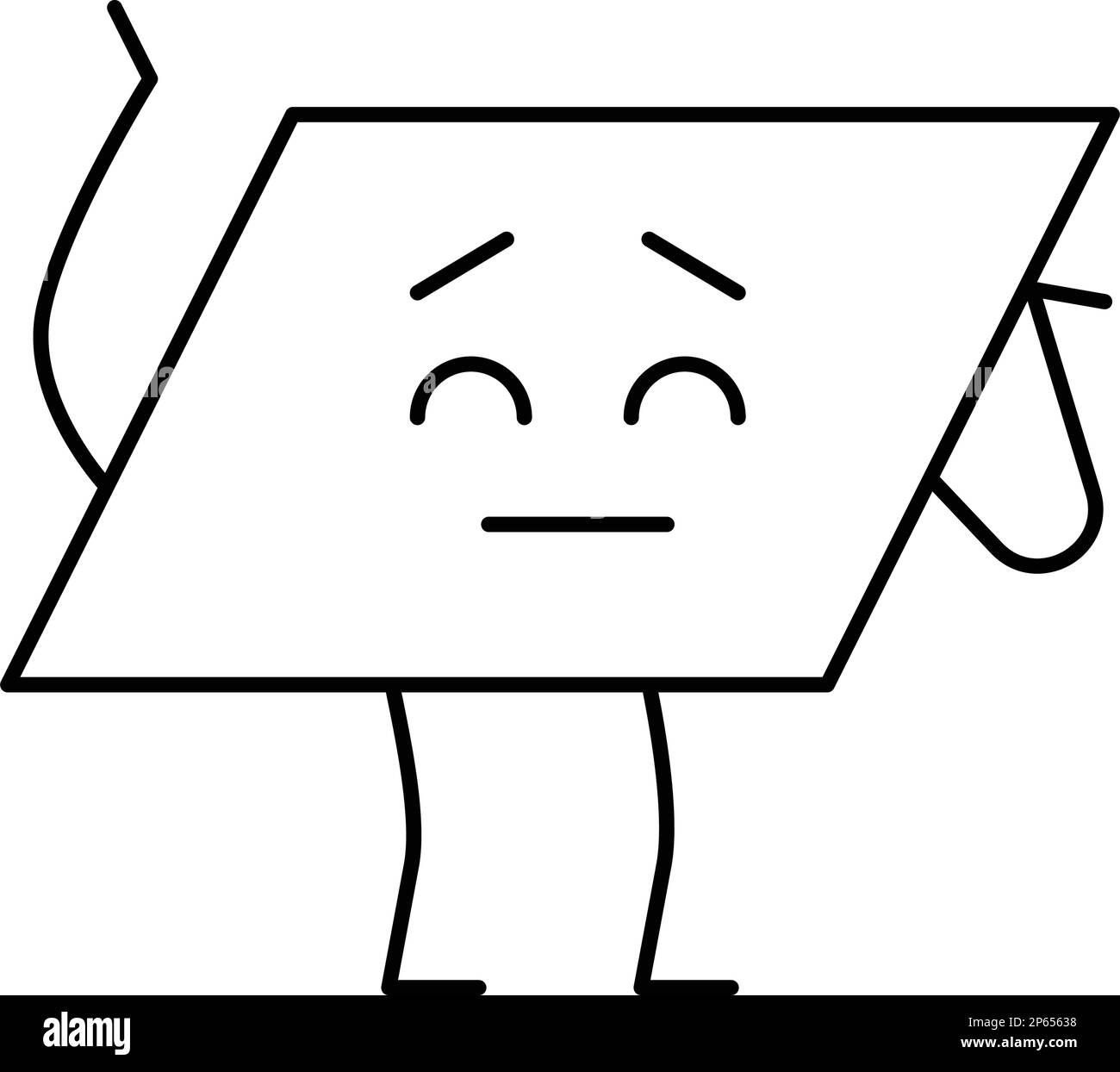parallelogram geometric shape character line icon vector illustration ... parallelogram geometric shape character line icon vector illustration ...