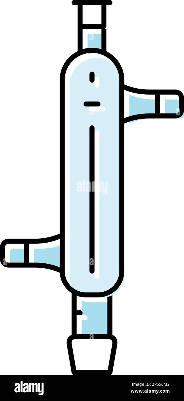 water condenser chemical glassware lab color icon vector illustration ...
