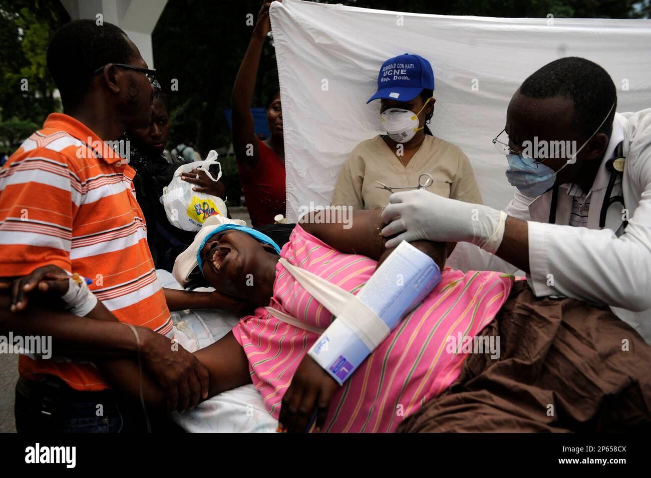 This woman was having surgery, without anesthesia, on a terrible wound ...