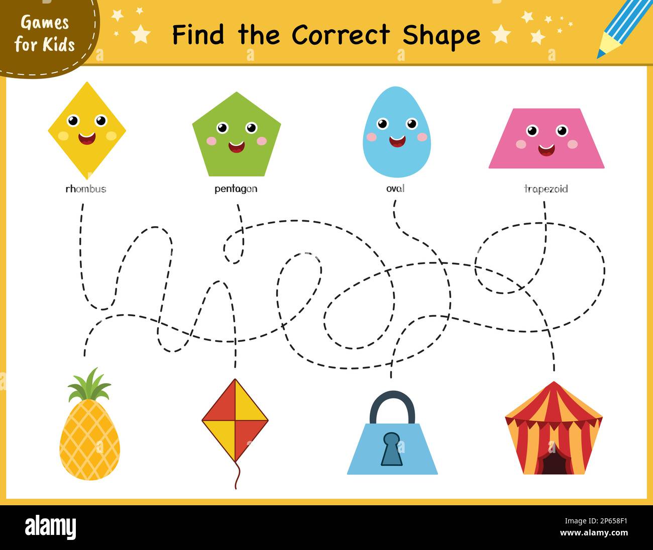 Find the correct shape mini game. Maze for kids. Learning shapes ...