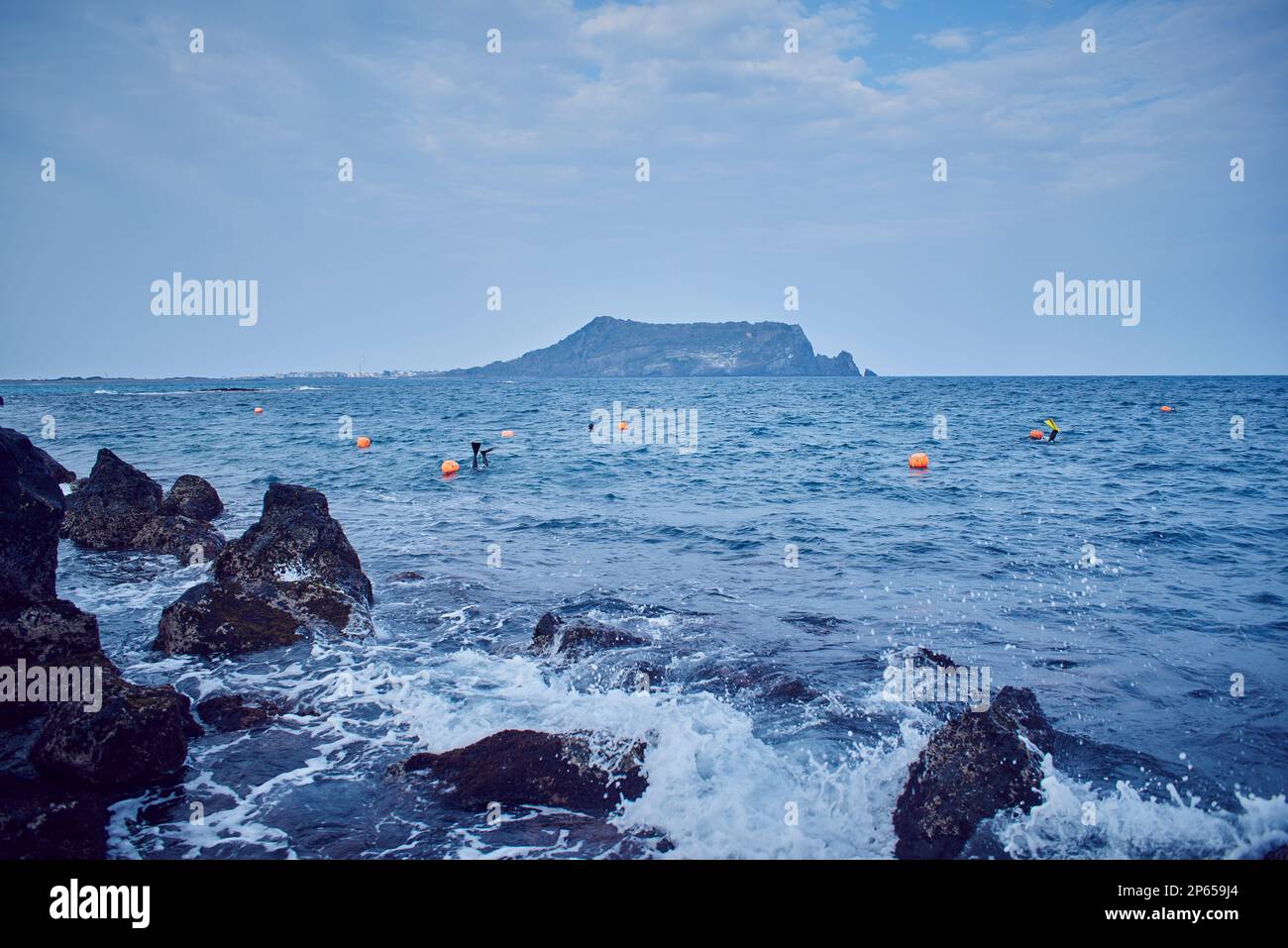 Haenyeo, the female divers in the Jeju island, South Korea Stock Photo ...