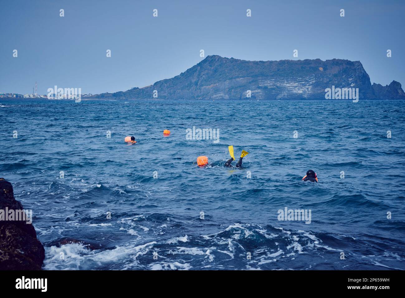 Haenyeo, the female divers in the Jeju island, South Korea Stock Photo ...