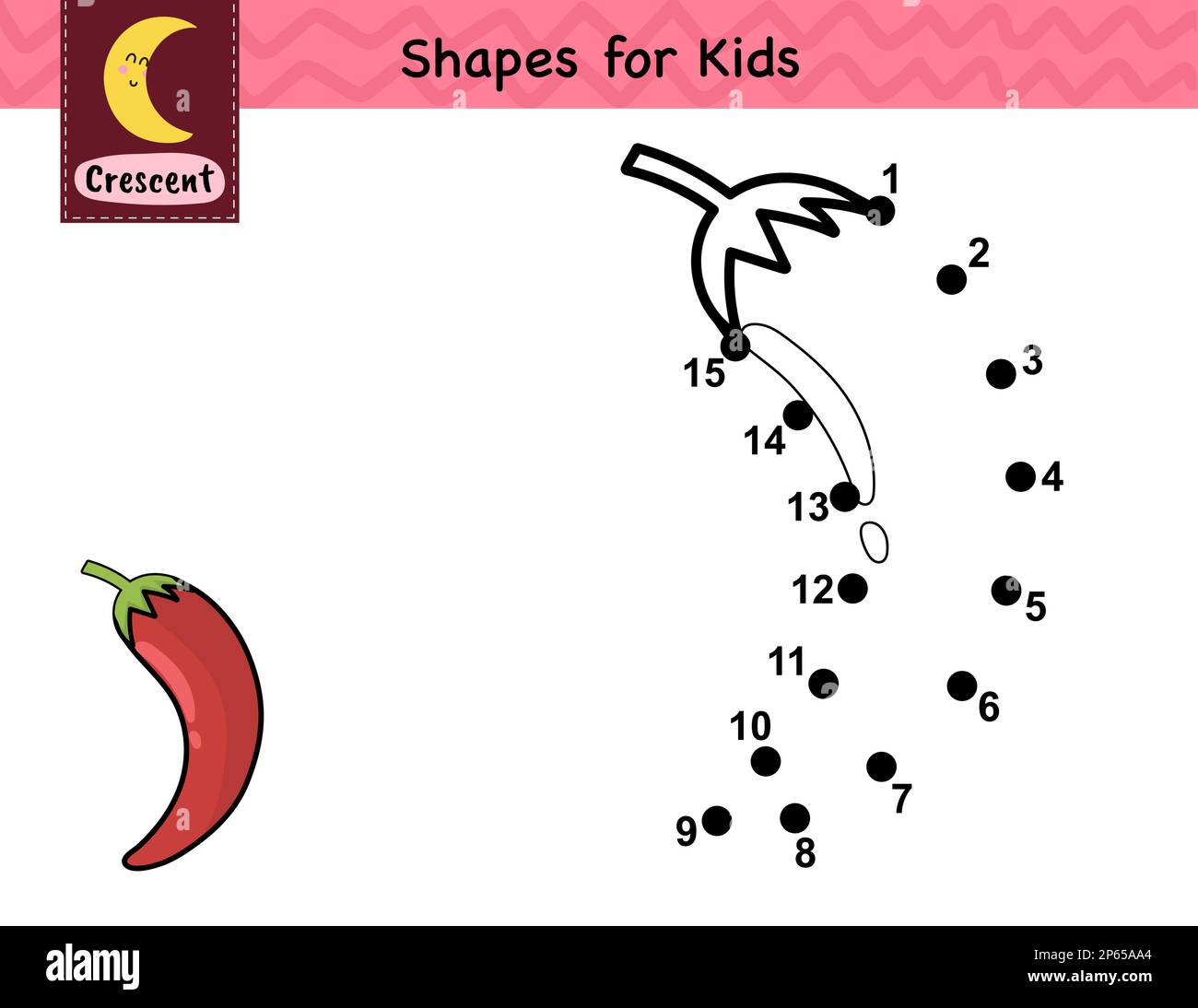 Connect the dots and draw a pepper. Dot to dot number game for kids ...