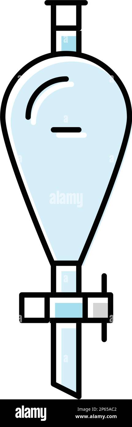 separatory funnel chemical glassware lab color icon vector illustration ...